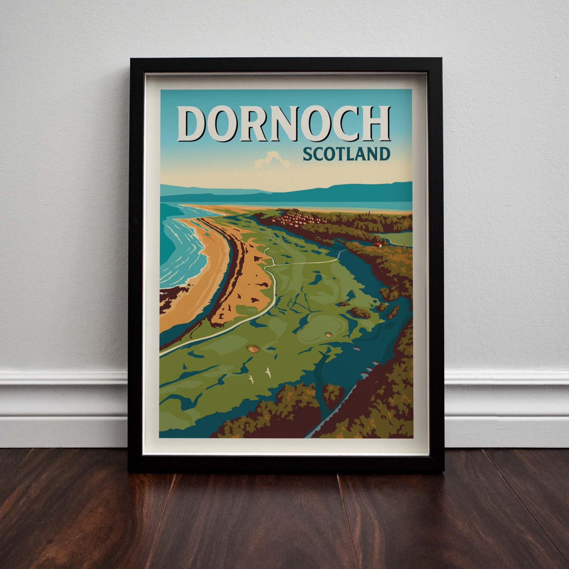 Dornoch, Scotland - Golf Art - Minimalist Golf Prints